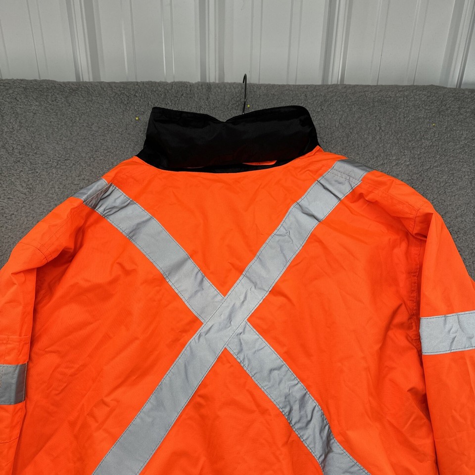 Mens BNSF Railway Chicago M-Safe HI-VIS Transformer Bomber Style Jacket ...