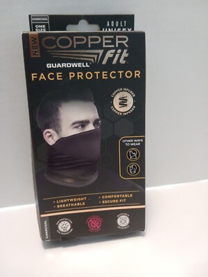 Face Mask Copper Fit Guardwell Neck Gaiter Charcoal Grey adult one size ...