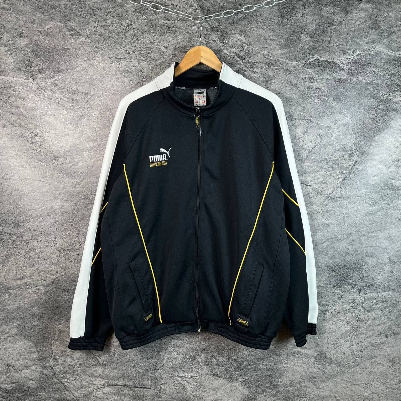 Puma King Vintage Light Track Jacket 90s Black Size M - Gem