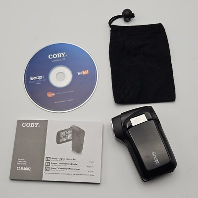 Coby CAM4002 SNAPP Camcorder 4x Digital Zoom 2.4" LCD Black Swivel ...