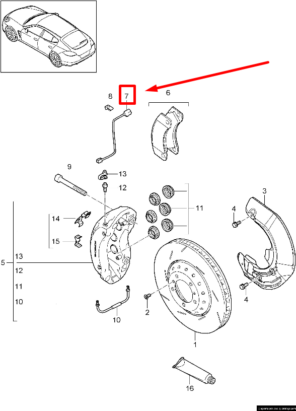 PORSCHE CAYENNE 92A Front Brake Pad Sensor 95861236500 NEW GENUINE ...