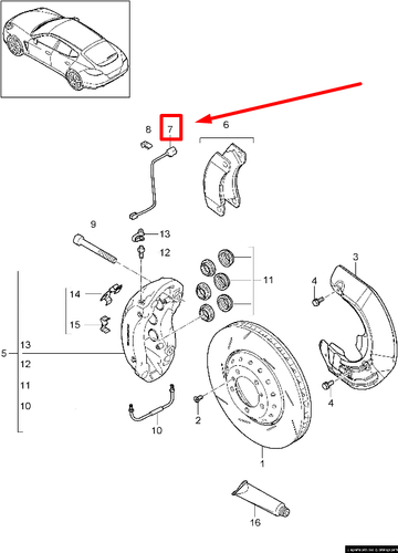 PORSCHE CAYENNE 92A Front Brake Pad Sensor 95861236500 NEW GENUINE ...