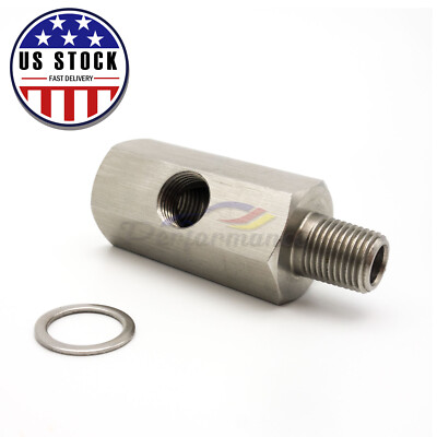 1/8" NPT Oil Pressure Sensor Tee to NPT Adapter Turbo Supply Feed Line ...