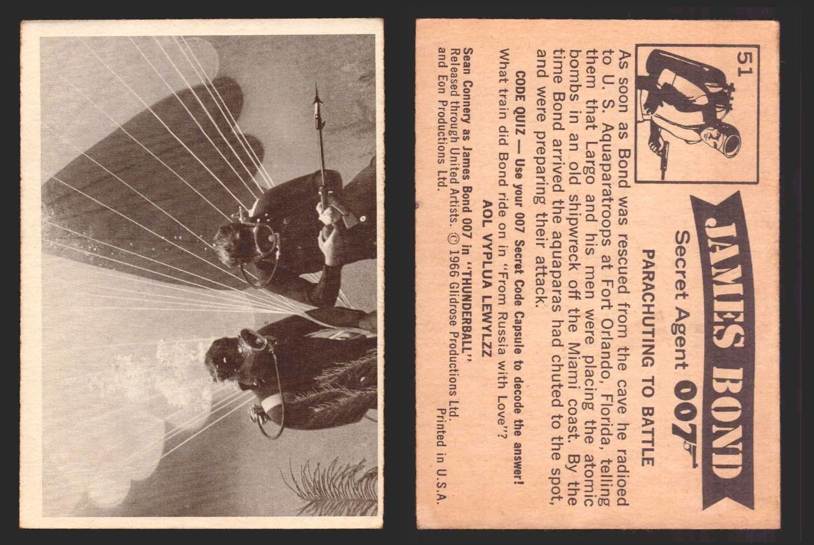 1966 James Bond 007 Thunderball Vintage Trading Cards You Pick Singles ...