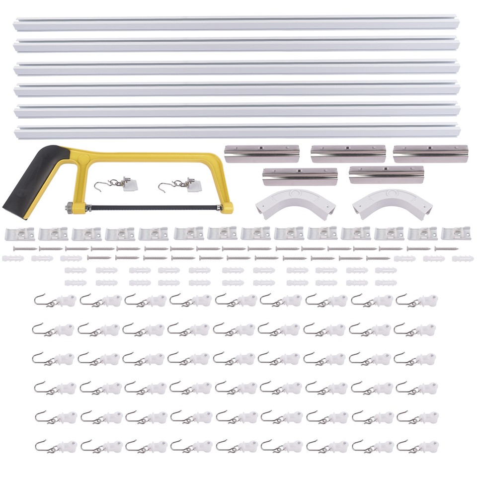 6-9Ft Curtain Track Ceiling Track Hooks Kit Room Divider Rv Shower ...