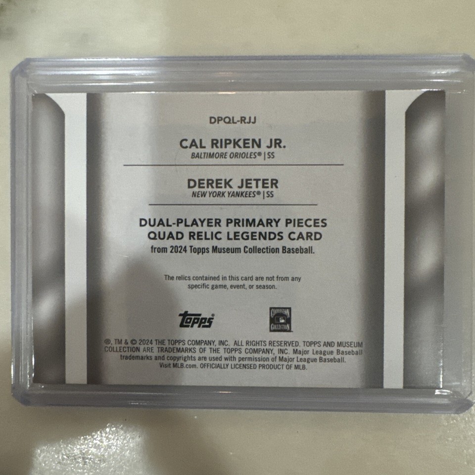 2024 Topps Museum - Cal Ripken / Derek Jeter Legends Quad Relic Blue 16 ...
