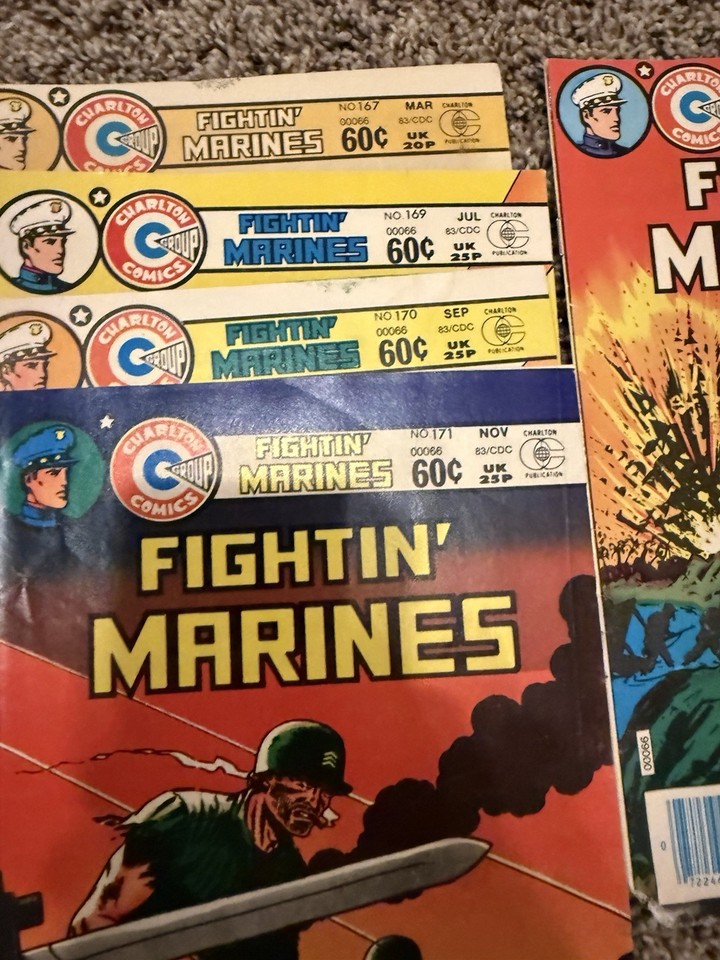 FIGHTIN' MARINES Charlton Comics Vintage Comic Books **LOT OF Nineteen ...
