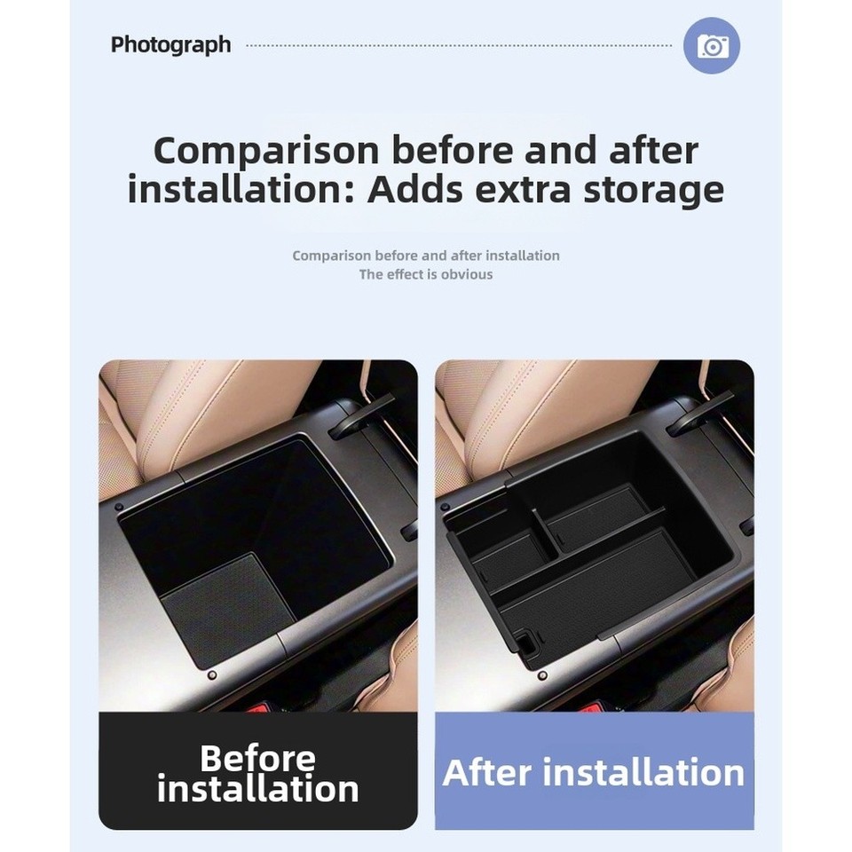 Center Console Box Armrest Organizer Waterproof Lining Anti-slip PVC ...