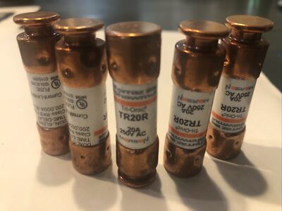 NEW (LOT OF 5) MERSEN FERRAZ SHAWMUT TR20R 20 AMP 250 VOLT TRI-ONIC RK5 ...