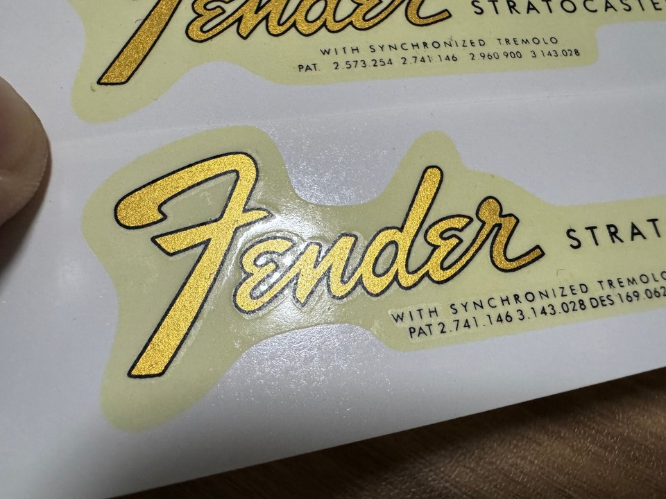 2Pc FENDER Guitar STRATOCASTER Retro Waterslide Transfer Headstock ...