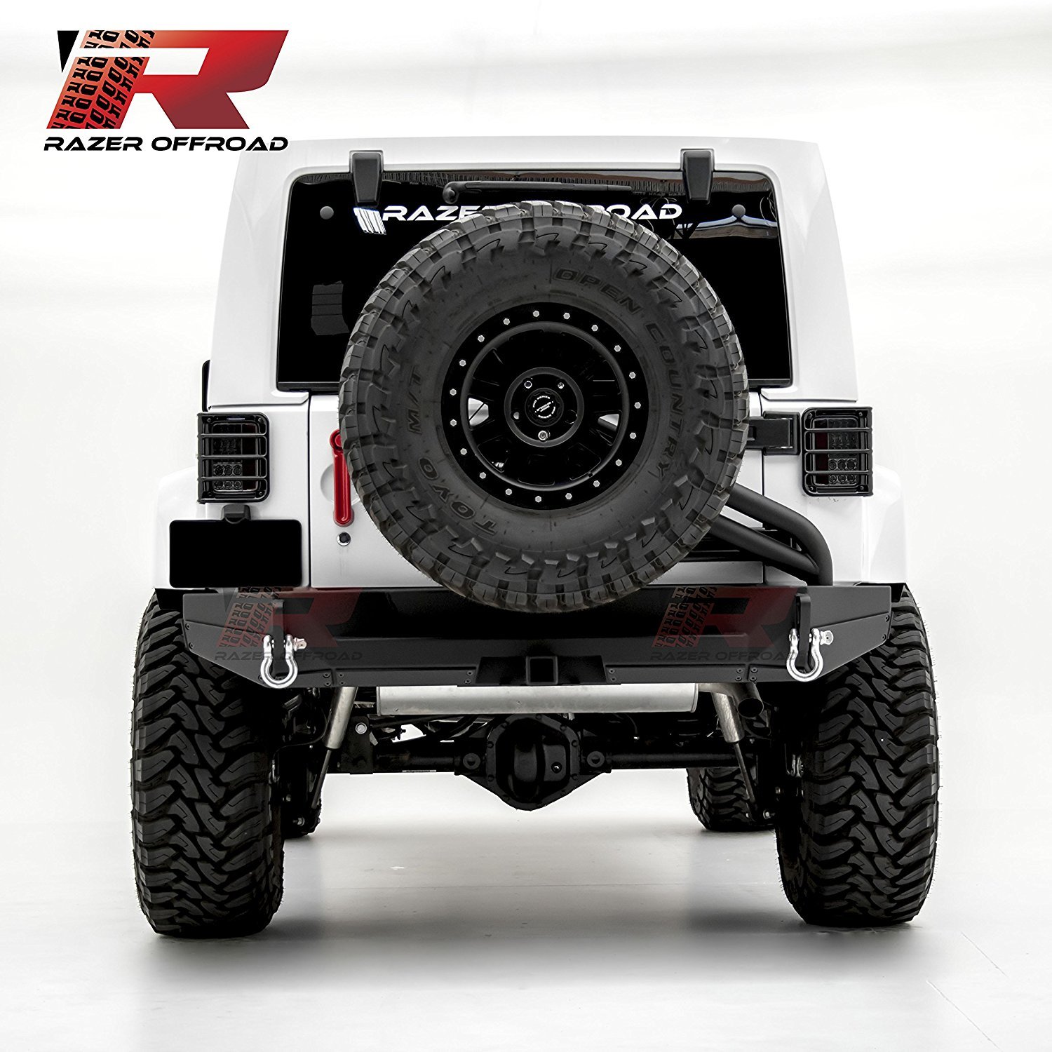 Rear Bumper+Tire Carrier w/Tailgate Linkage for 07-18 Jeep Wrangler JK ...
