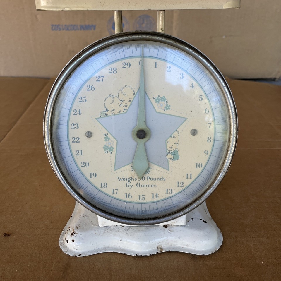 Vintage American Family 30lb Baby Scale With Wicker Basket | eBay