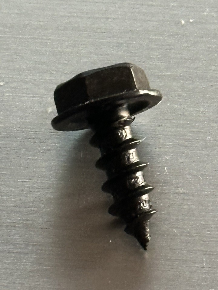 Steel Sheet Metal Screw Black Hex Head Phillips #10-12 Thread 1/2in - 4 ...