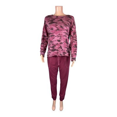 Splendid Women's Printed Hacci Lounge Set Wine Camo X-Large Size | eBay