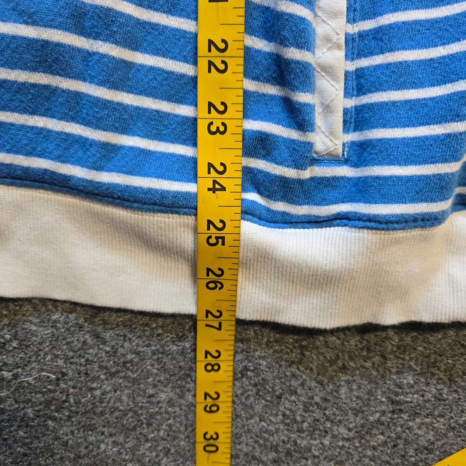 Vineyard Vines Sweater Womens Size Large Blue Striped 1/4 Zip Super ...