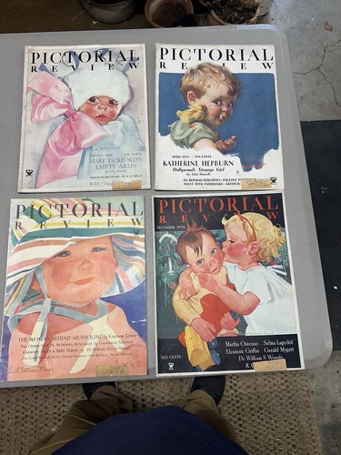 Pictorial Magazine Lot 4 ANTIQUE Depression Era 1934 Kate Hepburn Mary ...