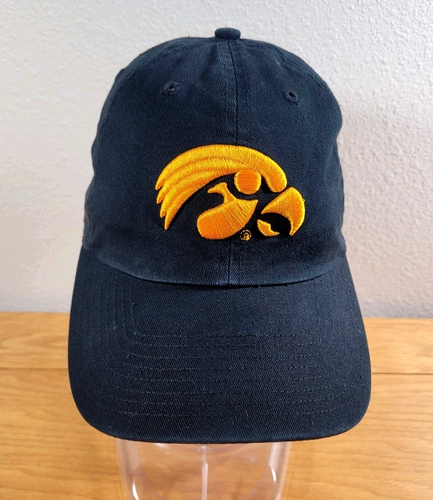 Iowa Hawkeyes Hat Cap Men's Adjustable Black Gold Adult Strap Back ...