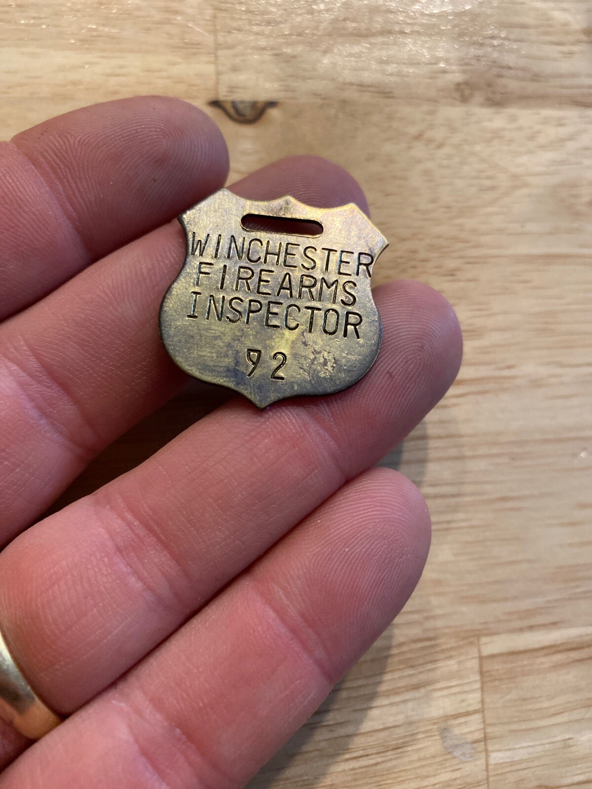 Winchester Firearm Inspector Property Tag Gun Arms Collector Metal ...