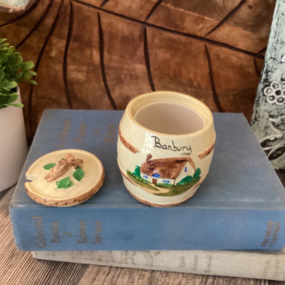Vintage Manor Ware Ceramic Banbury England Jam Preserve Barrel Pot 3 ...
