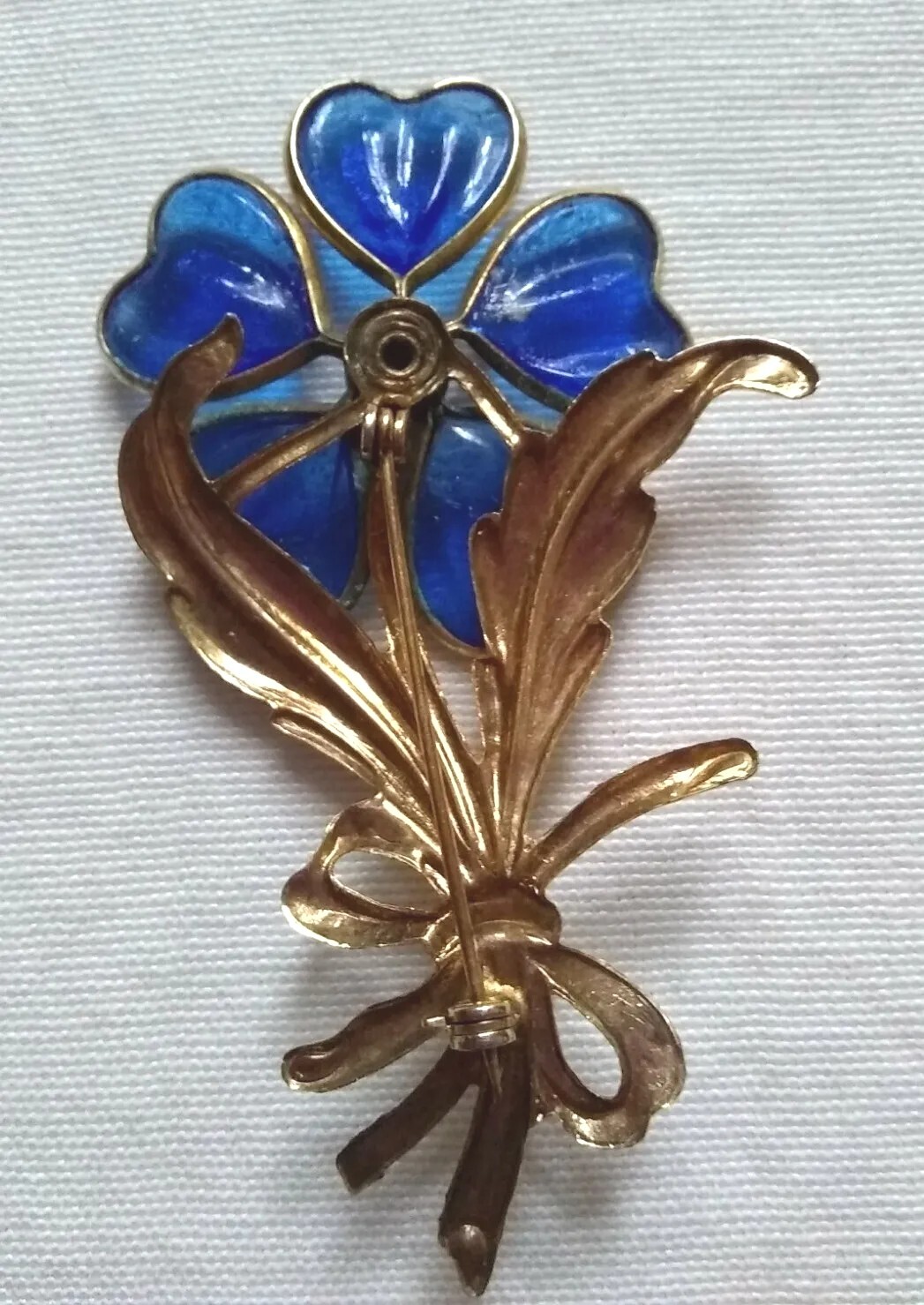Vintage Rare Poured Cobalt Blue Heart Flower Bouquet … - Gem