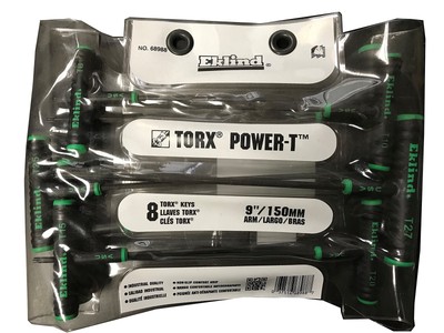 EKLIND 68988 Power-T Handle TORX star Key - 8pc set T8-T40 (9In shaft ...