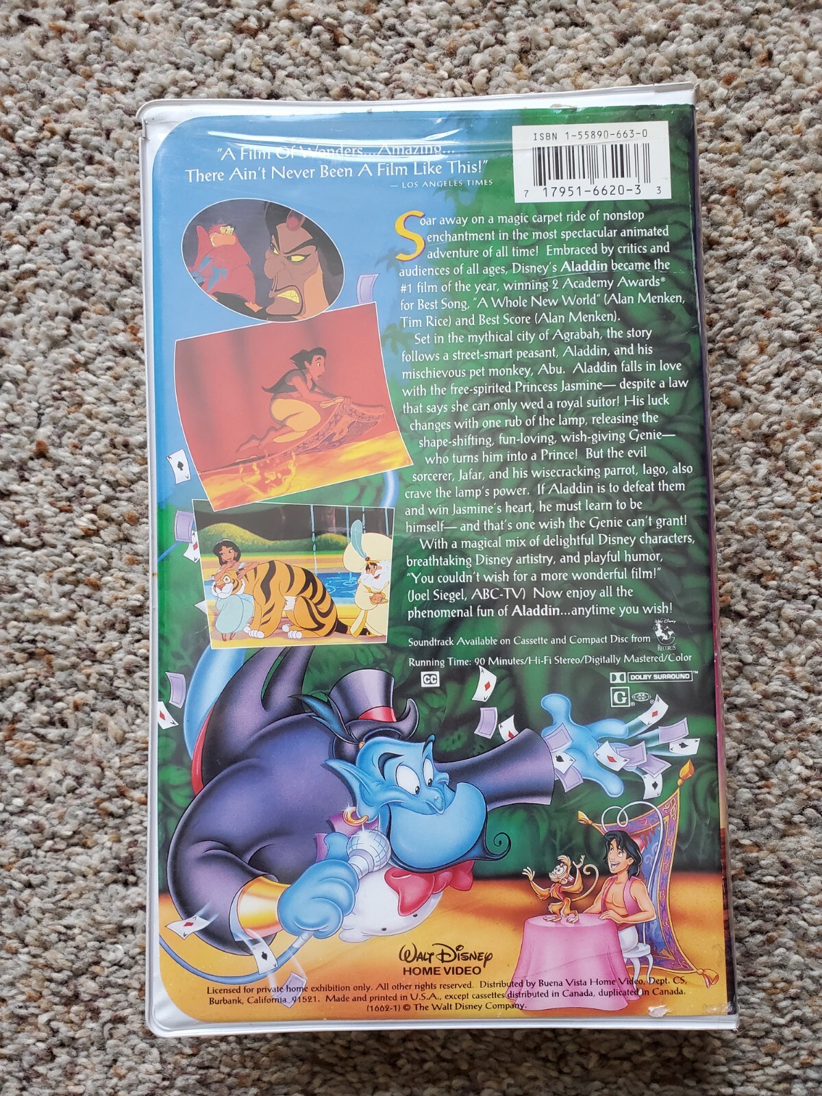 RARE Walt Disney Home Video Aladdin VHS 1992 Black Diamond Classic | eBay