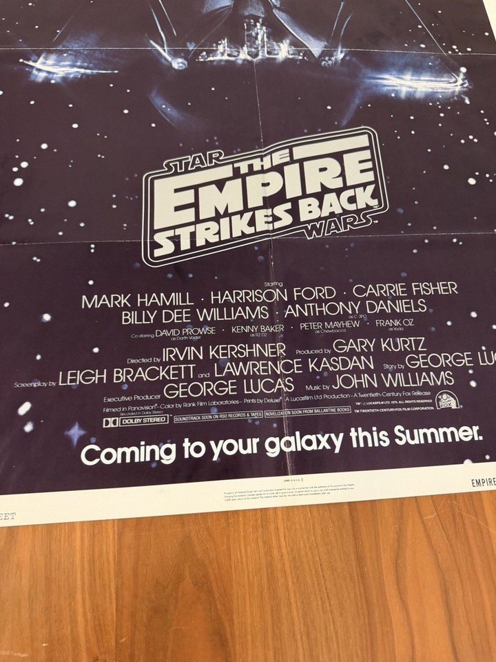 EMPIRE STRIKES BACK (1980) Original Advance One Sheet 27x41 Poster | eBay