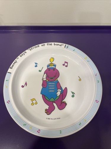 Barney Plate Strike Up The Band Melamine Child Baby Dinner Lunch Eat 8 ...