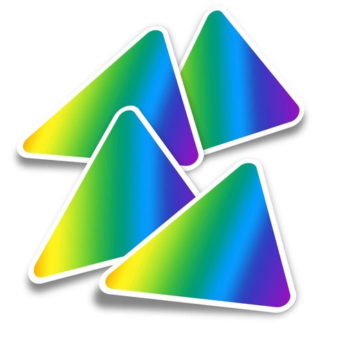 4x Triangle Stickers - Rainbow Colours Bright Pattern #13174 | eBay