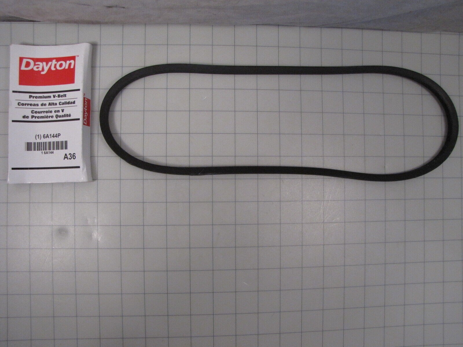 Dayton 6A144P A36 Premium V-Belt 38" Outside Length 1/2" Top Width (Z13 ...