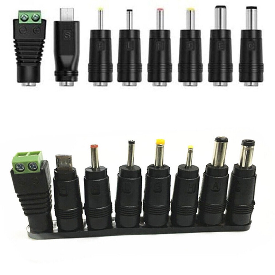 8Pcs AC DC5.5x2.1mm Power Charger Adapter Tips Jack Plugs Universal For ...