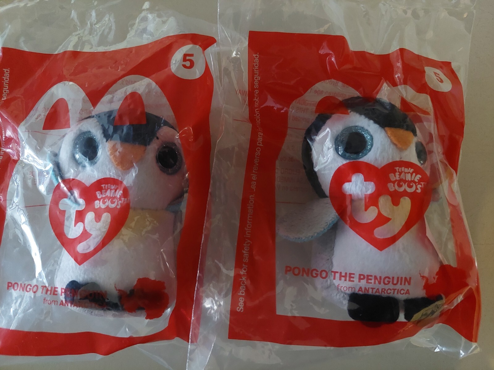2 McDonalds Happy Meal Teenie Beanie Boos Ty #5 Pongo The Penguin 21 ...