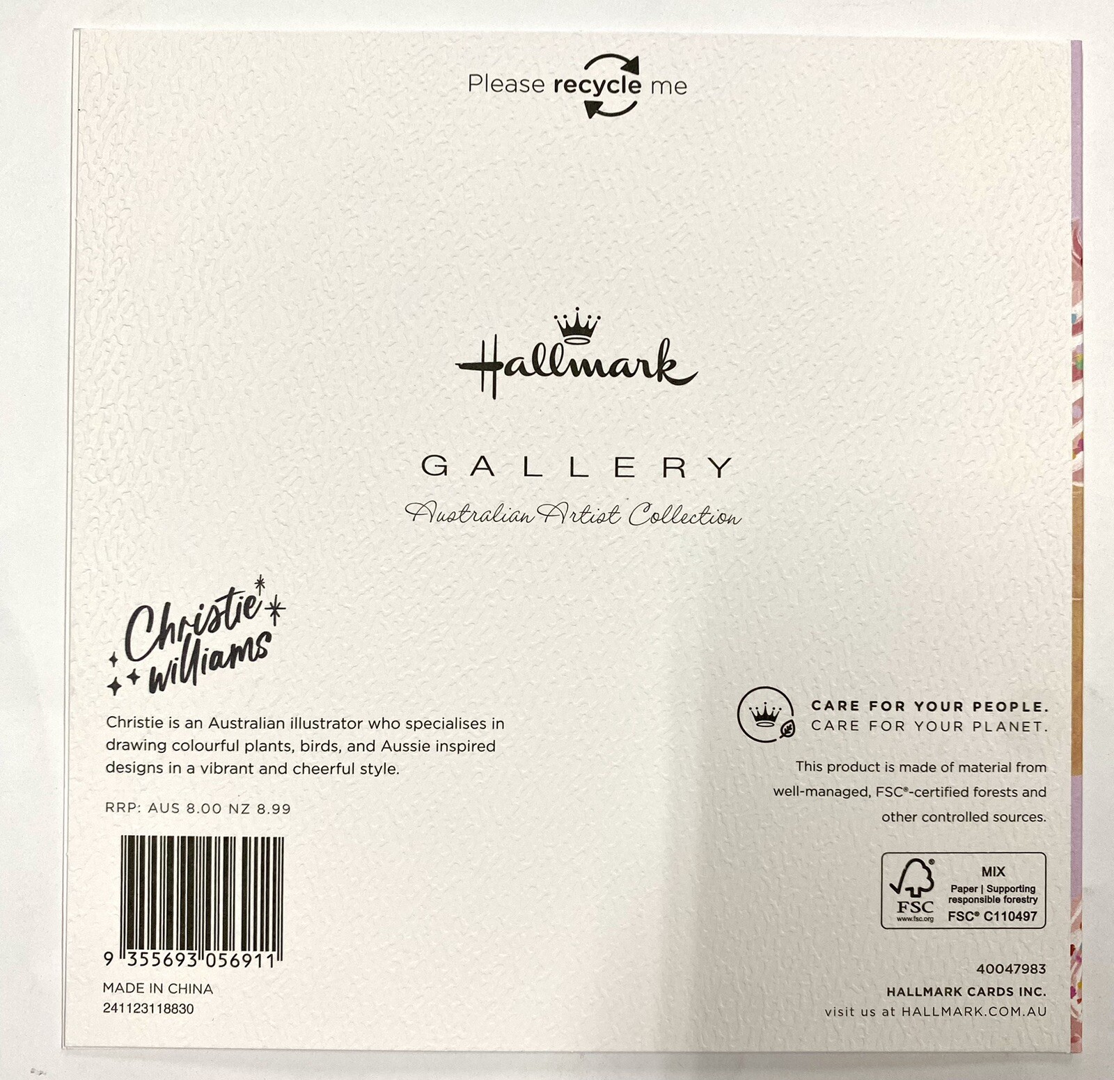 Hallmark Gallery Birthday Card Unique Artist Collection For Your Own ...