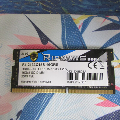 G.SKILL Ripjaws Series 16GB 260-Pin DDR4 SO-DIMM DDR4 2133 - F4-2133C15S-16GRS | eBay