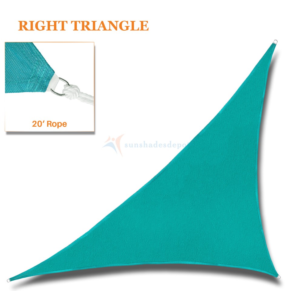 Turquoise Rectangle Triangle Curve Sun Shade Sail Home Garden Pool ...