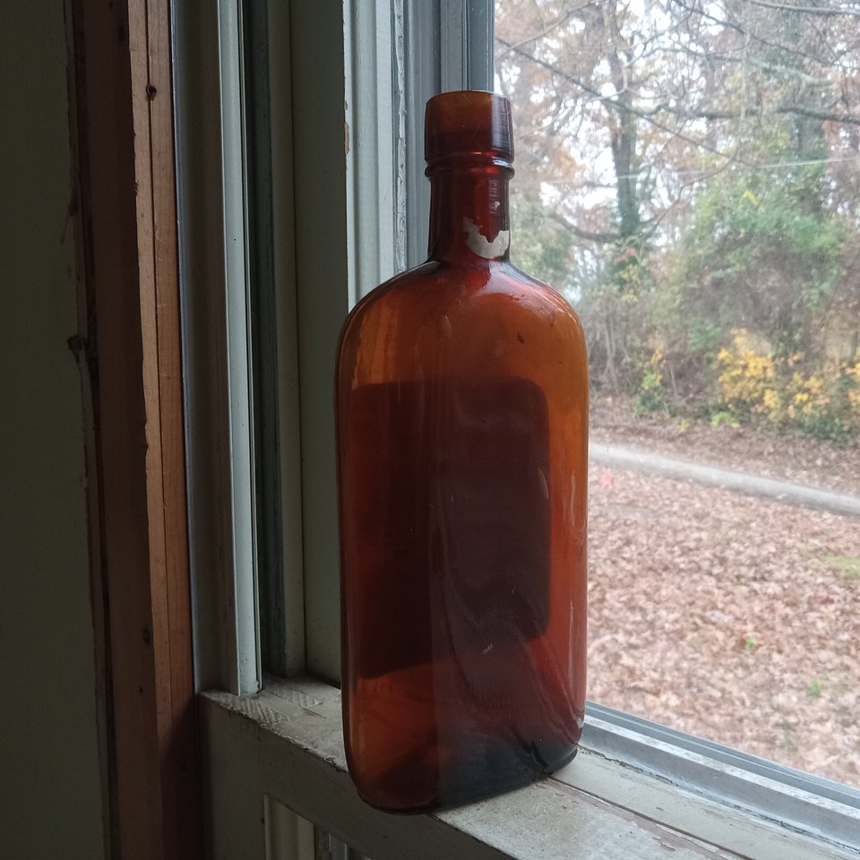 PAUL JONES EMB WITH 1906 LABEL AMBER PINT WHISKEY FLASK LOUISVILLE,KY ...