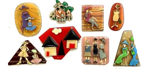 Vintage DESIGNS BY LUCINDA House & Women Pins | eBay