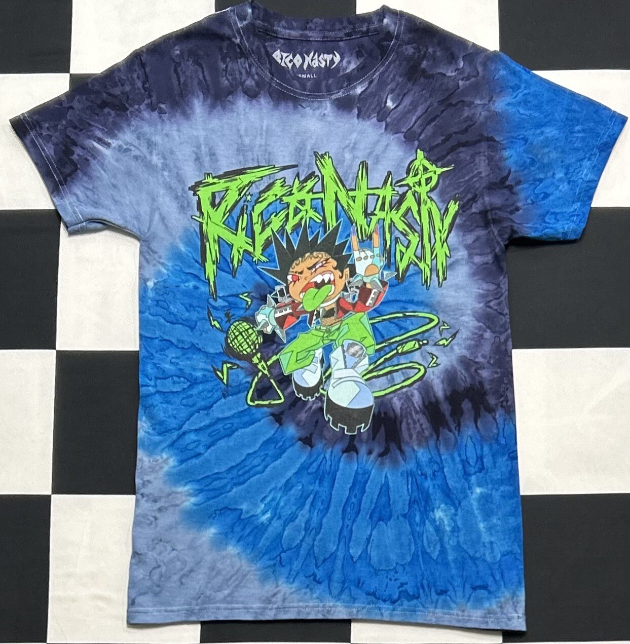 New Official Merchandise RICO Nasty Blue Tie Dye Graphic Print T Shirt ...