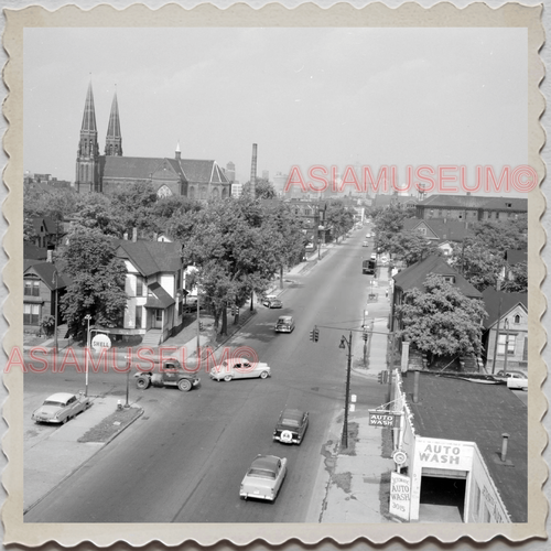 50s DETROIT MICHIGAN WAYNE COUNTY CAR TRAFFIC HIGHWAY US VINTAGE USA ...
