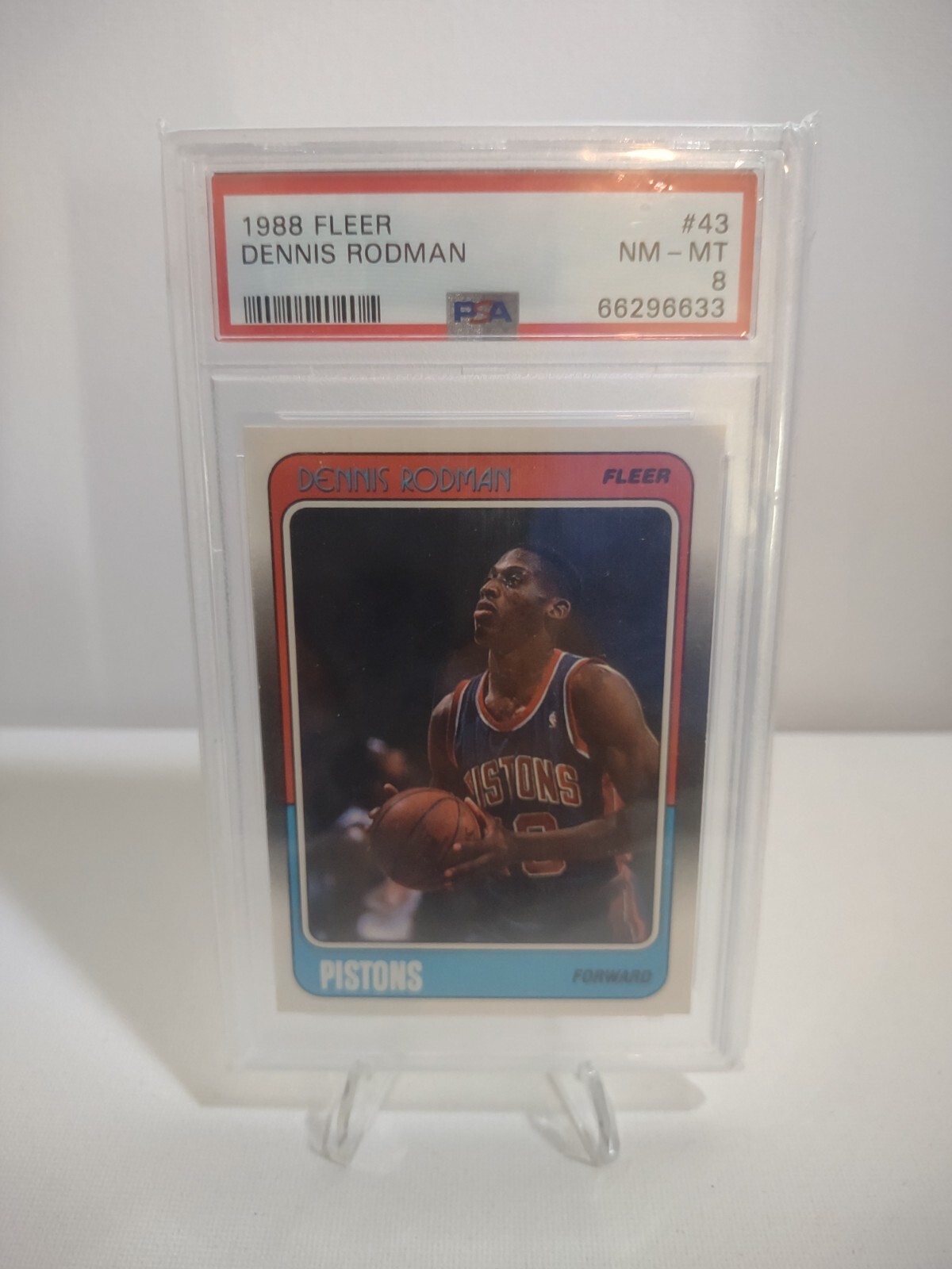 1988 fleer DENNIS RODMAN rookie card #43 PSA 8 pistons | eBay