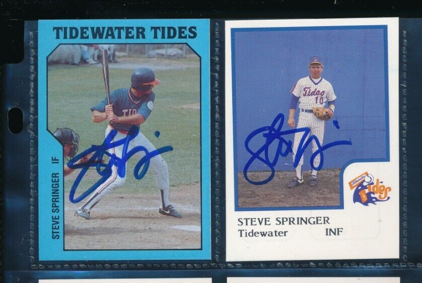 Lot (2) Steve Springer 1985 TCMA #17 1986 ProCards Tides Signed ...