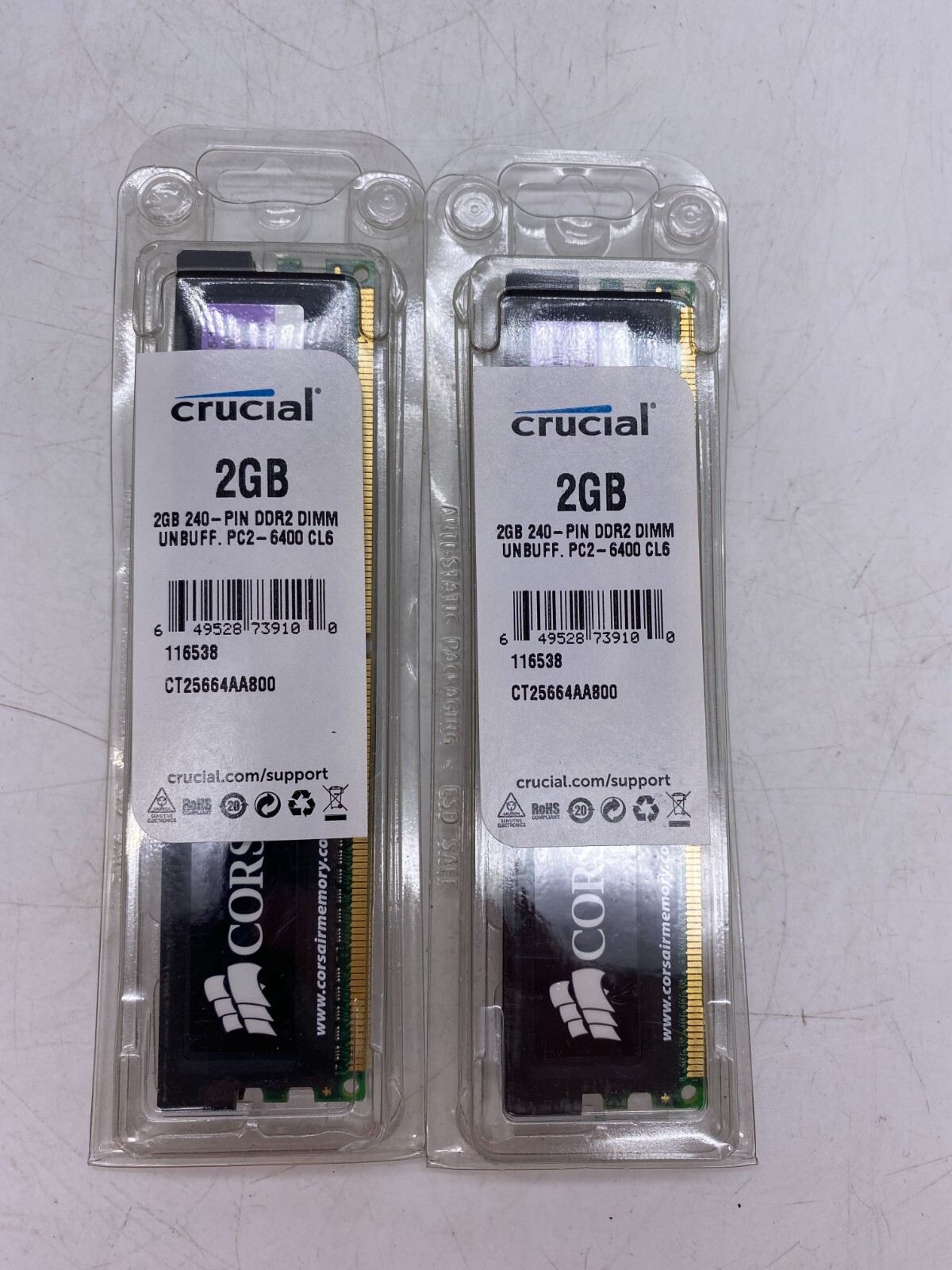 Crucial CT25664AA800 (2 GB, PC2-6400 (DDR2-800), DDR2 RAM, 800 MHz ...