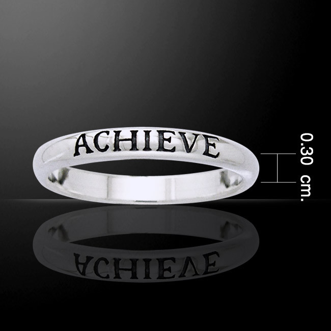 Achieve 925 Sterling Silver Ring Empowering Words Inspirational Jewelry ...