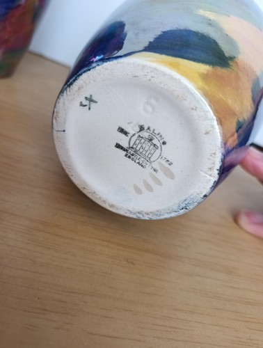 Vintage Maling Art Deco Lustre Ware Multicoloured Pair Of Vases | eBay UK