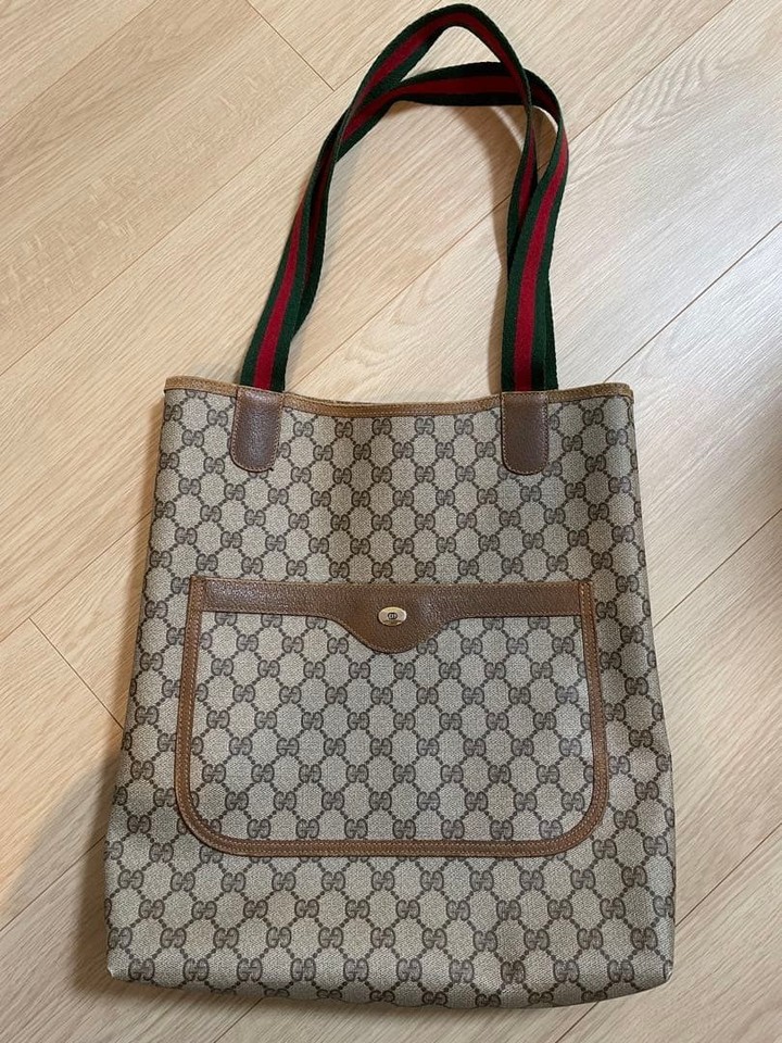 GUCCI tote Bag Sherry Line GG pattern Old Gucci Color Brown good ...