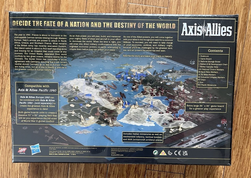 Axis & Allies Europe 1940 Second Edition WWII Game Avalon Hill New ...