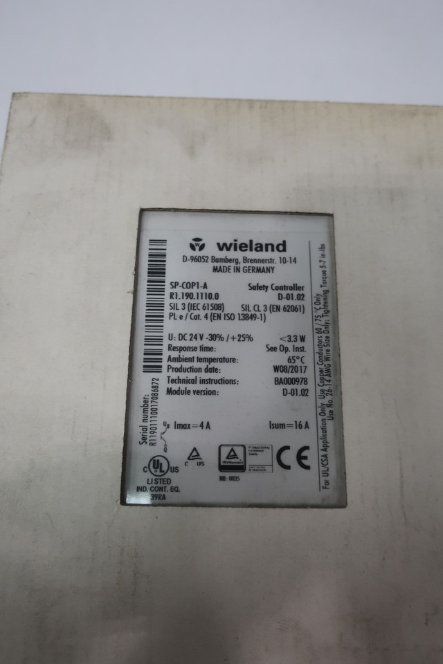 Wieland SP-COP1-A R1.190.1110.0 Safety Controller Module | eBay