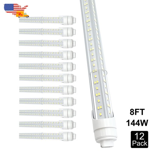 12 Pack F96T12 HO Led Replacement Bulbs 144W 8' 6500K 2-Pin R17D Led ...