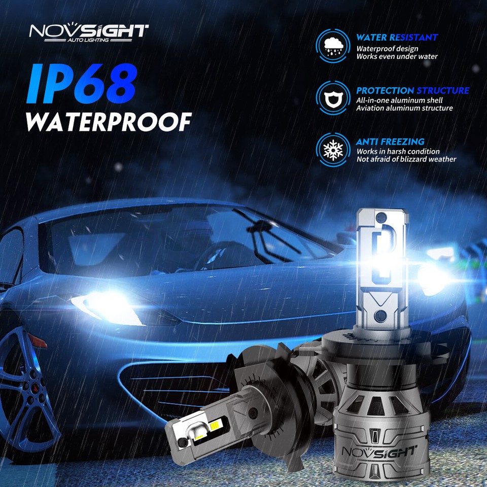 NOVSIGHT 9005 9006 H4 H7 H11 H13 9012 LED Headlight Bulbs 20000LM High ...