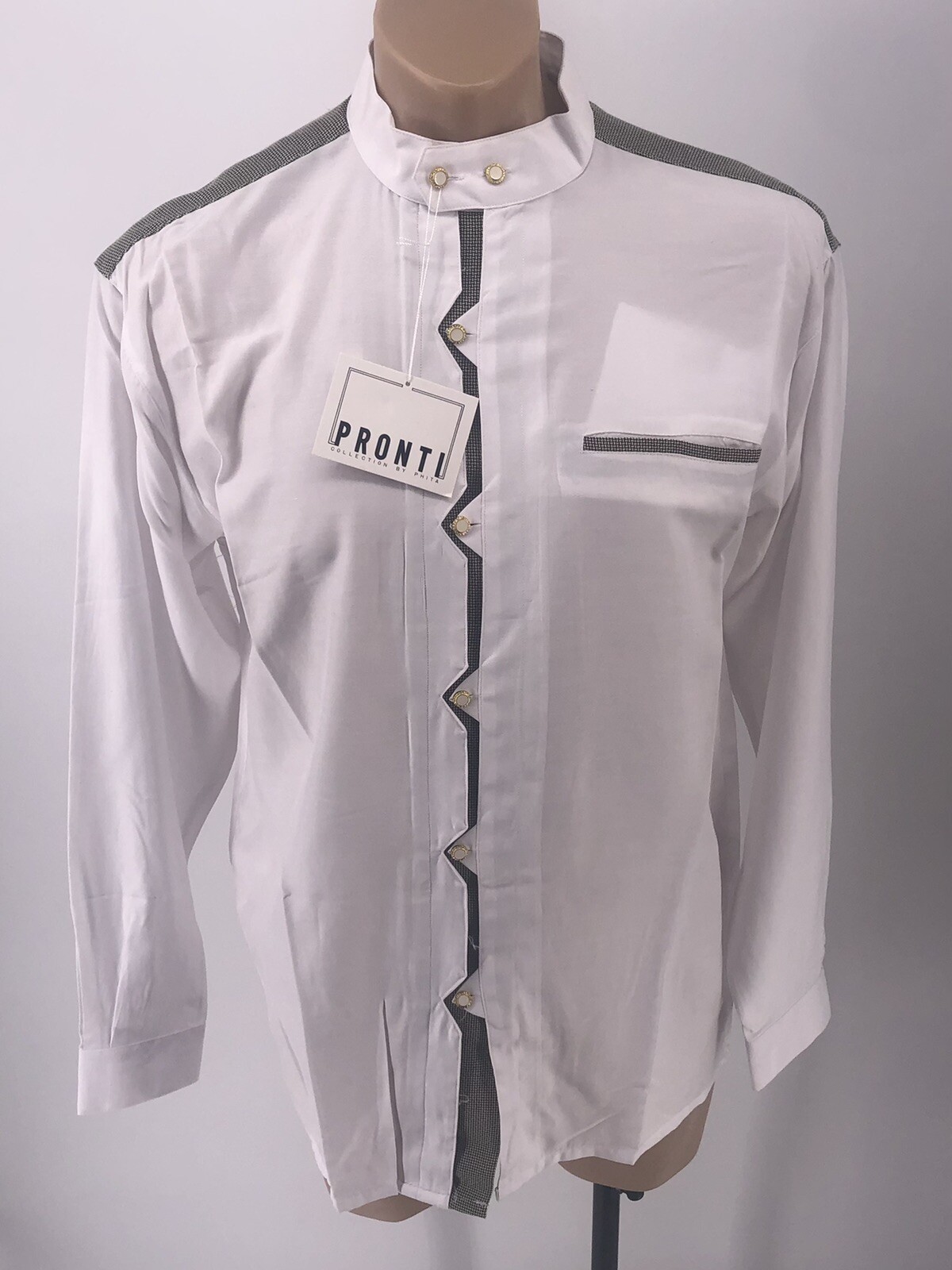 Pronti collection by phita Buttondown Shirt Men's XL Patterned Gold ...